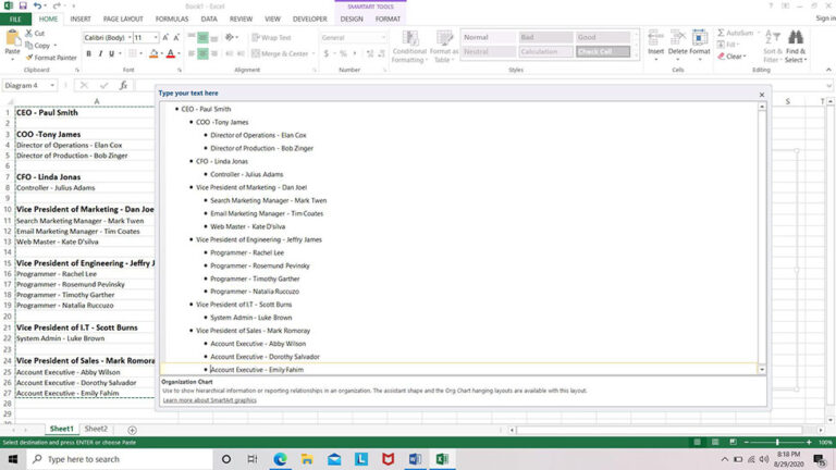 How to make an Organizational Chart in Excel? - My Chart Guide